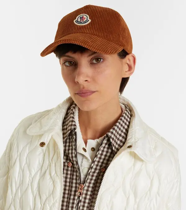 Moncler Logo Corduroy Baseball Cap