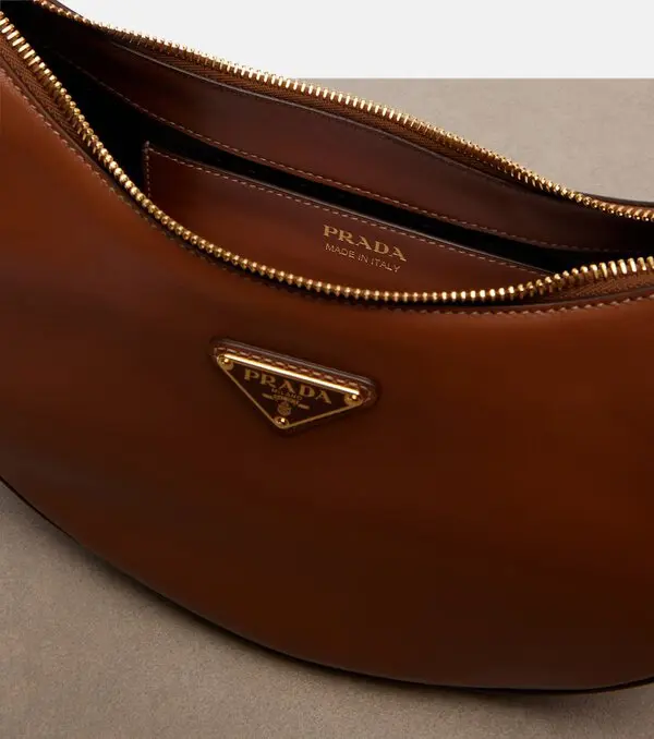 Prada Small Leather Shoulder Bag - Brown