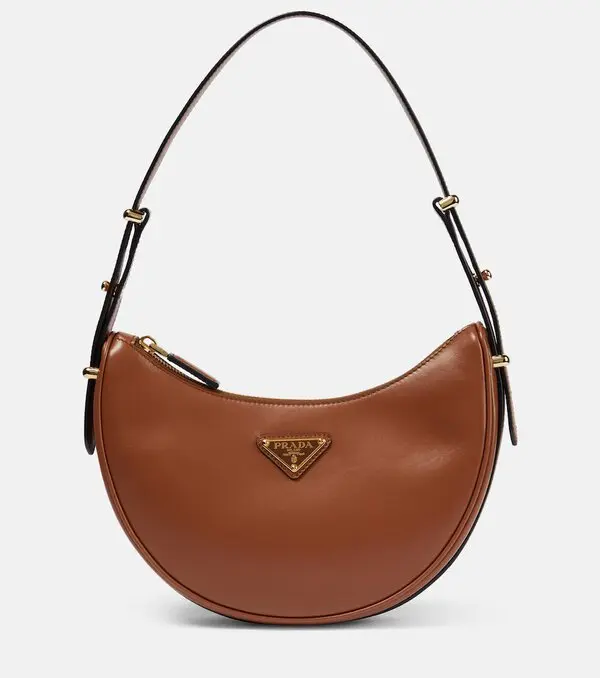 Prada Small Leather Shoulder Bag - Brown
