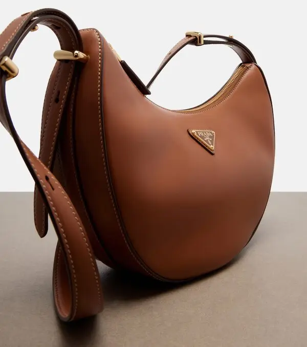Prada Small Leather Shoulder Bag - Brown