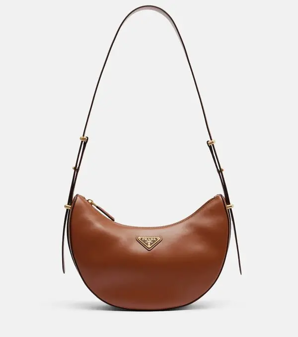 Prada Small Leather Shoulder Bag - Brown