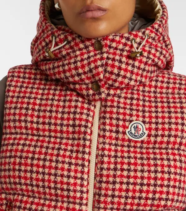 Moncler Niverolle Checked Wool-blend Down Vest
