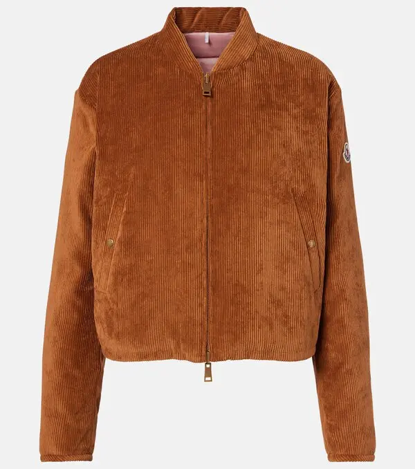 Moncler Blageon Corduroy Down Bomber Jacket - Brown