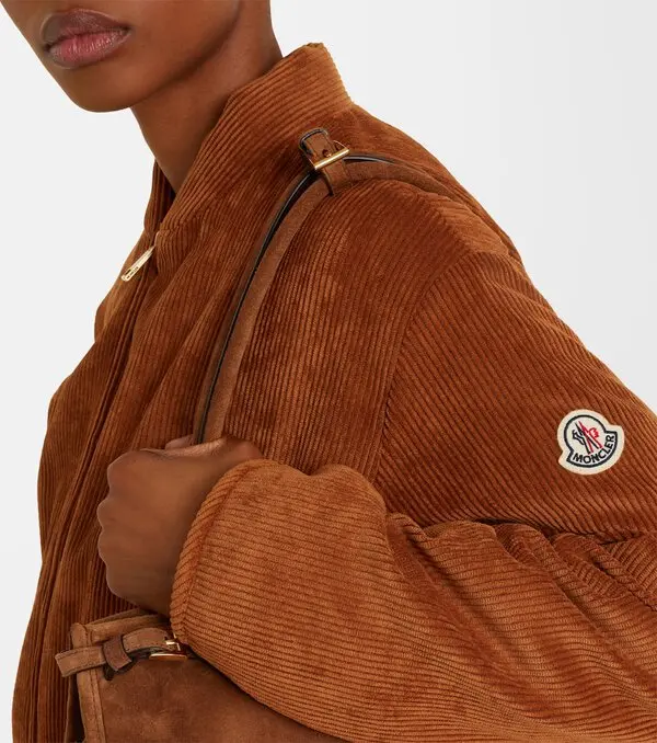Moncler Blageon Corduroy Down Bomber Jacket - Brown