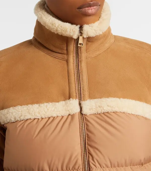 Moncler Aurore Shearling-trimmed Down Jacket