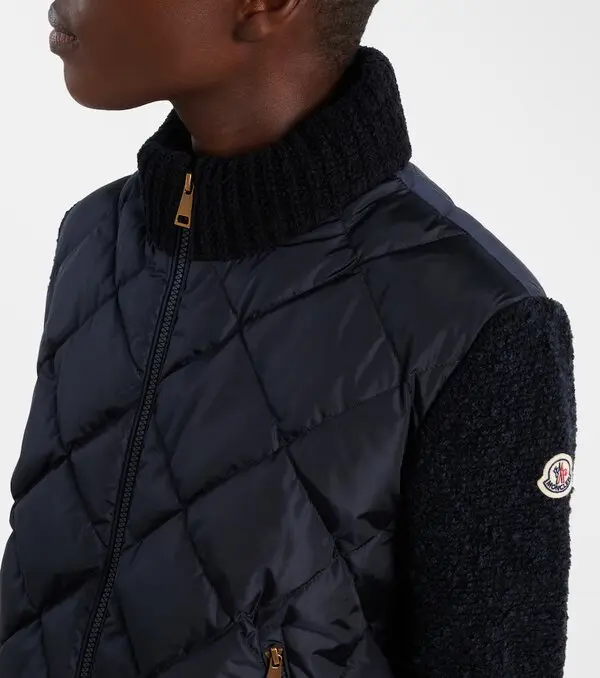Moncler Down-paneled Cotton-blend Cardigan