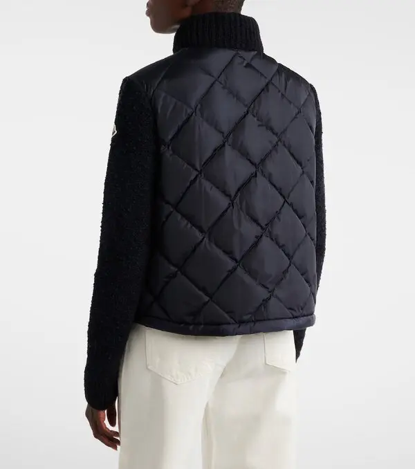 Moncler Down-paneled Cotton-blend Cardigan
