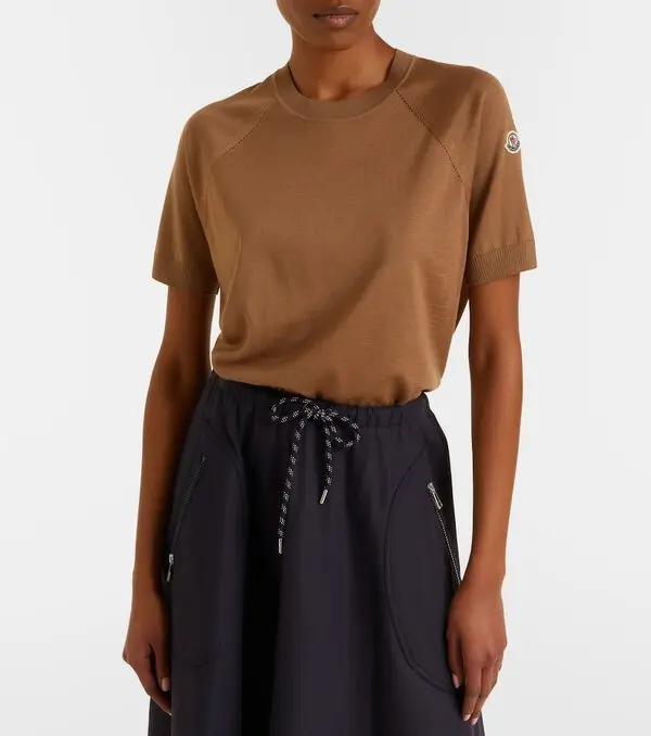 Moncler Virgin Wool Crewneck Sweater - Brown