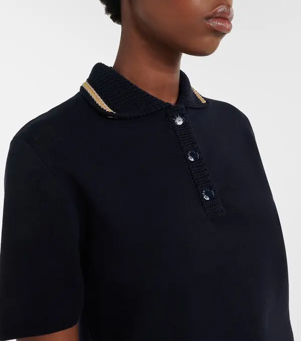 Moncler Knitted Cotton Polo Shirt