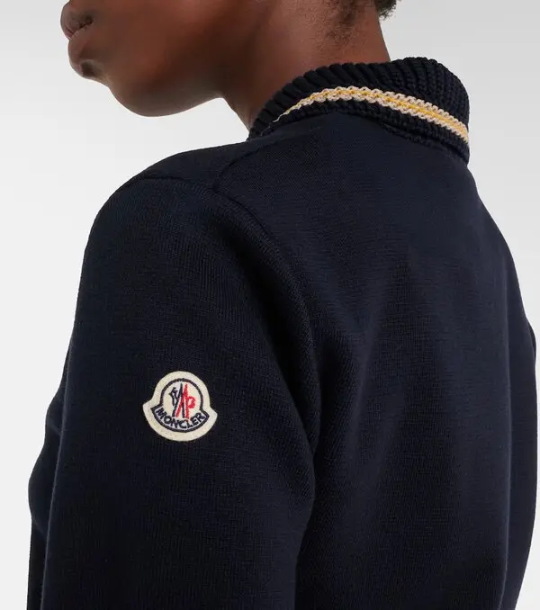 Moncler Knitted Cotton Polo Shirt