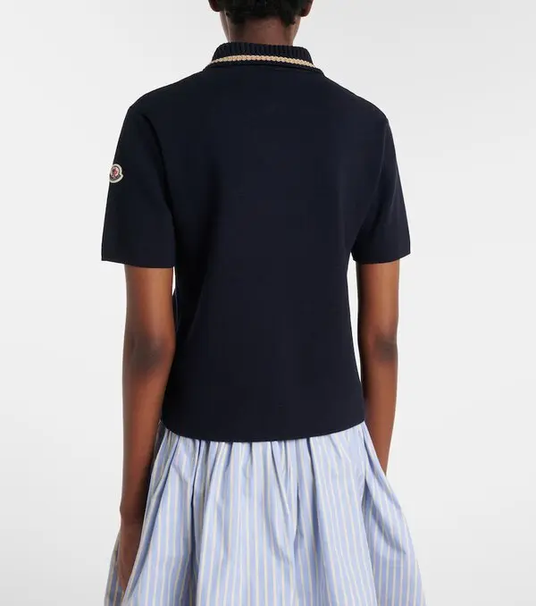 Moncler Knitted Cotton Polo Shirt