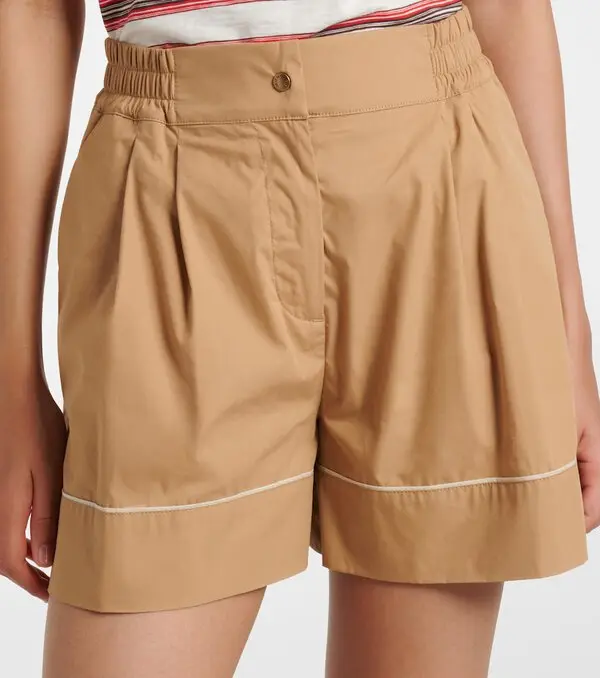 Moncler Cotton-blend Shorts - Beige