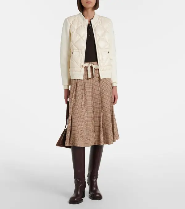 Moncler Quilted Down-paneled Cotton Cardigan - White