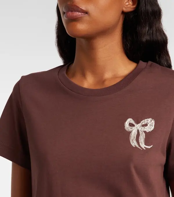 Moncler Embroidered Cotton Jersey T-shirt