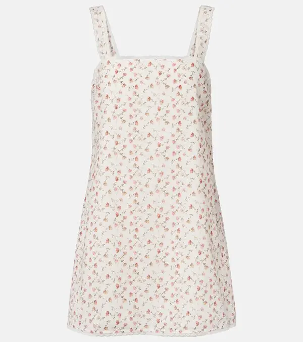 Posse Charlotte Floral Cotton Mini Dress - Pink
