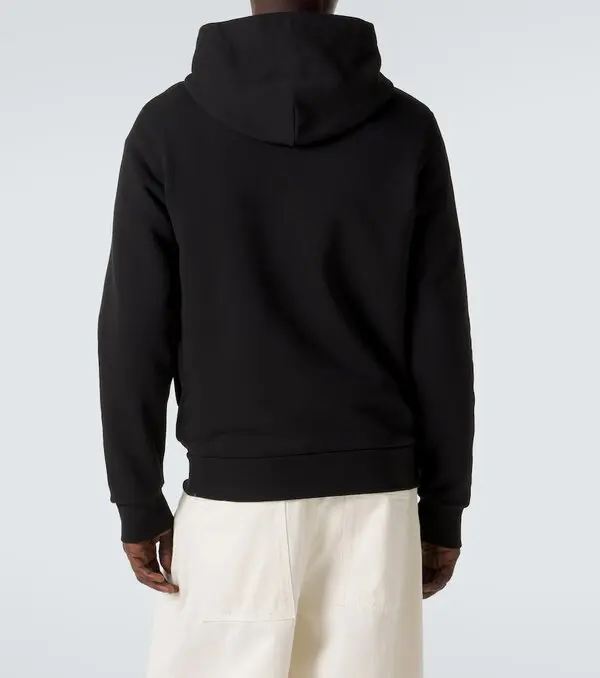 Moncler Logo Cotton Zip-up Hoodie - Black