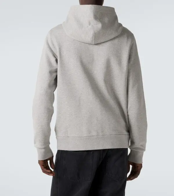 Moncler Logo Cotton Zip-up Hoodie - Grey