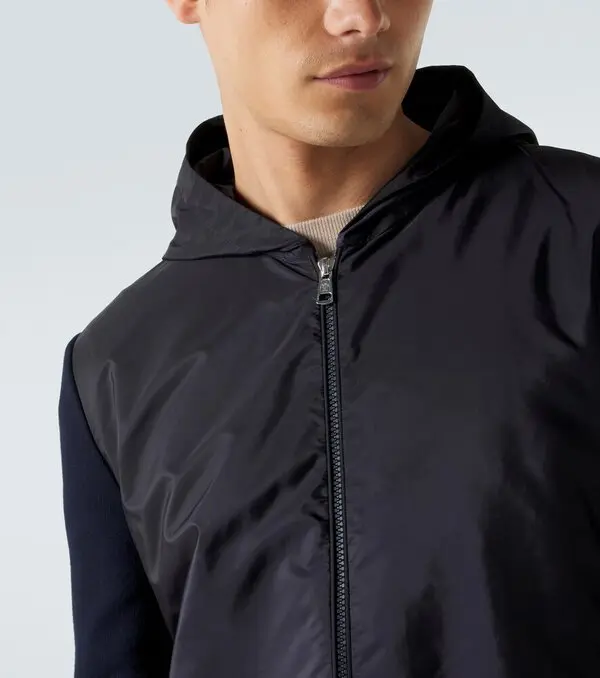 Moncler Tricot Hooded Cotton-blend Jacket
