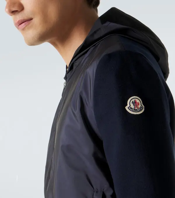 Moncler Tricot Hooded Cotton-blend Jacket