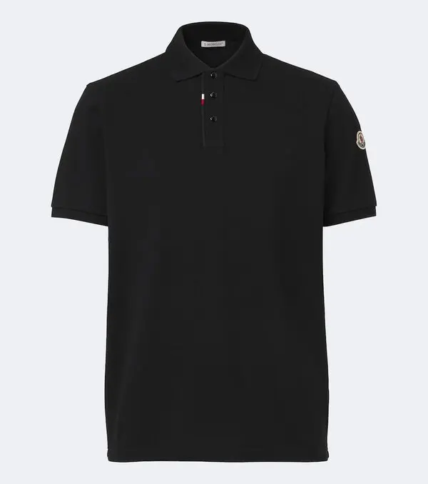 Moncler Cotton Piqué Polo Shirt - Black