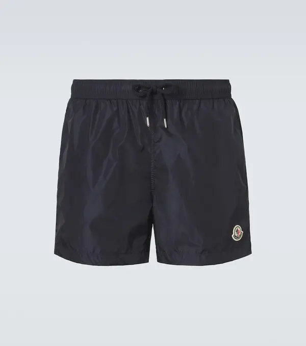 Moncler Logo Swim Trunks - Blue