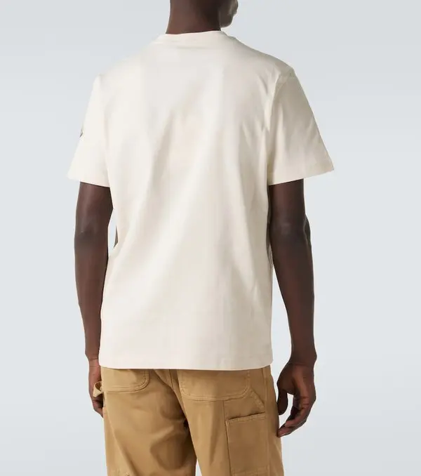 Moncler Denim-trimmed Cotton Jersey T-shirt