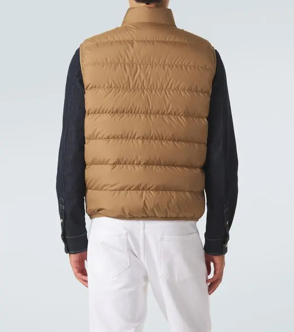 Moncler Contrin Down Vest - Brown