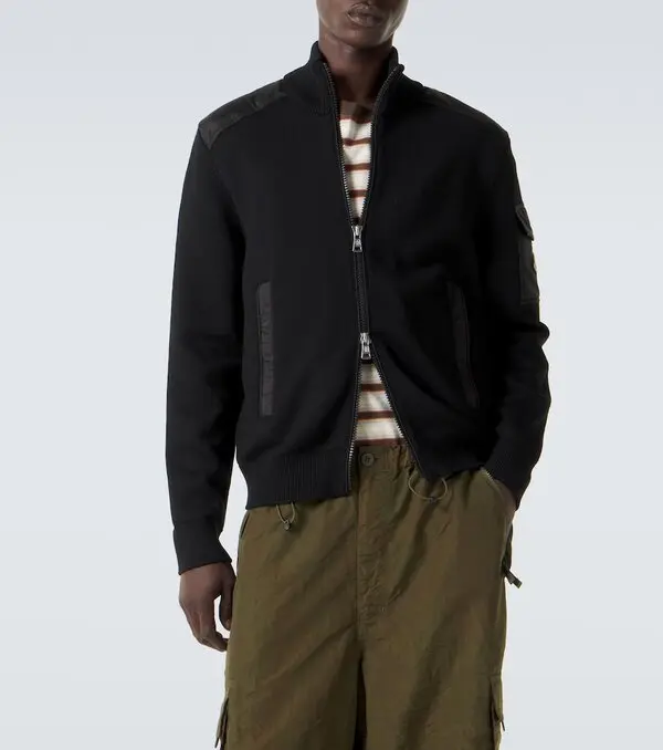 Moncler Tricot Down-paneled Virgin Wool Cardigan
