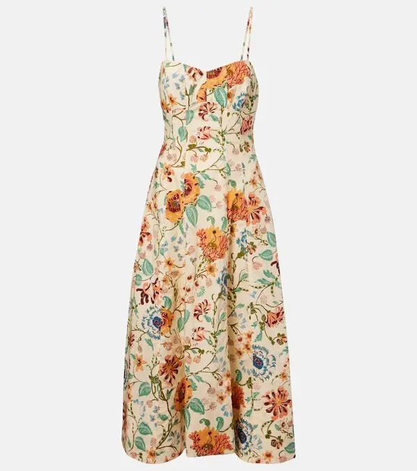 Ulla Johnson Fiora Floral Cotton Midi Dress - Multicoloured