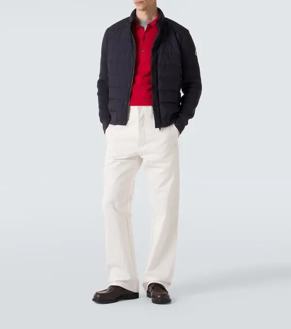 Moncler Down-paneled Cotton-blend Cardigan