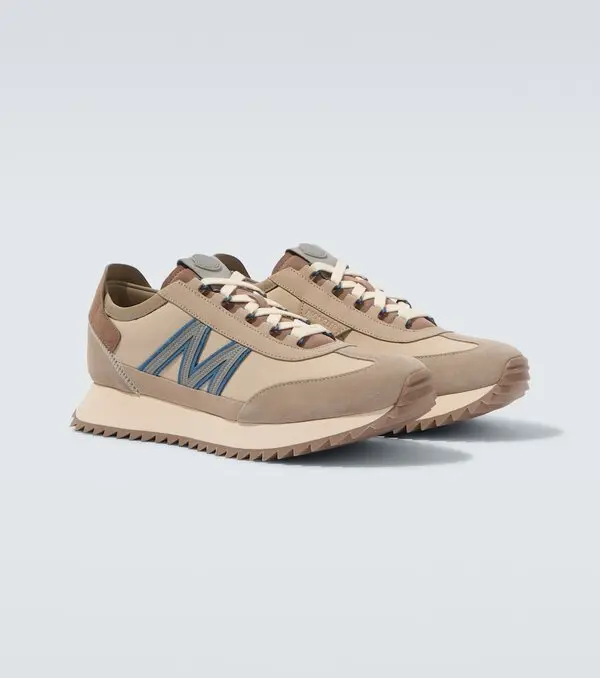 Moncler Pacey2 Suede-trimmed Sneakers - Beige