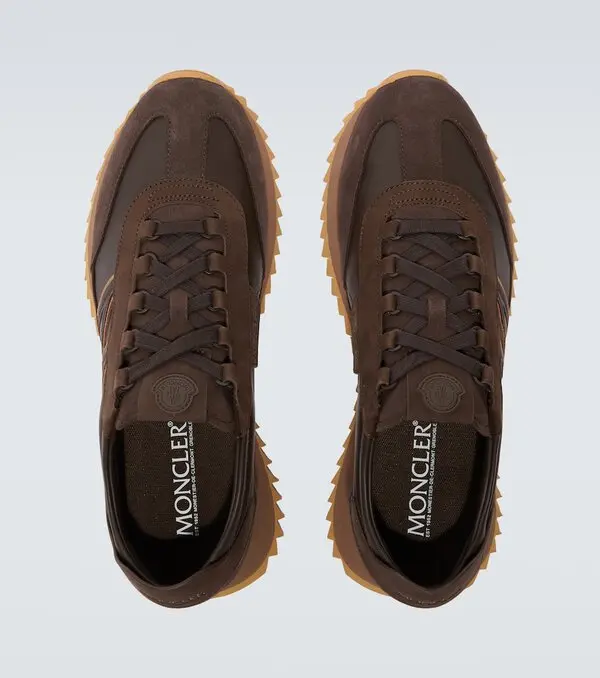 Moncler Pacey2 Suede-trimmed Sneakers - Brown