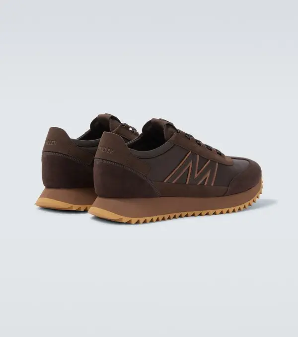 Moncler Pacey2 Suede-trimmed Sneakers - Brown