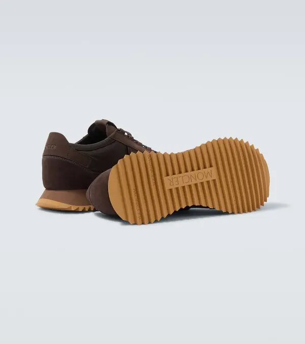 Moncler Pacey2 Suede-trimmed Sneakers - Brown