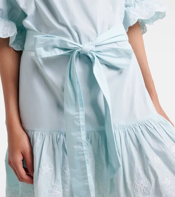 JULIET DUNN Embroidered Cotton Poplin Mini Dress