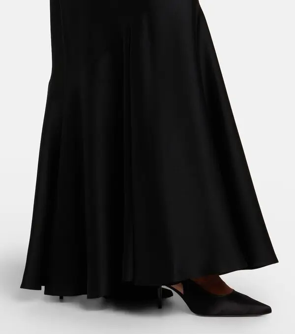 Max Mara Acerbo Satin Maxi Skirt - Black
