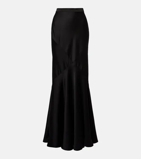 Max Mara Acerbo Satin Maxi Skirt - Black