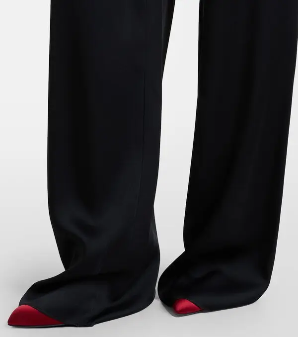 Max Mara Crêpe Satin Wide-leg Pants - Black