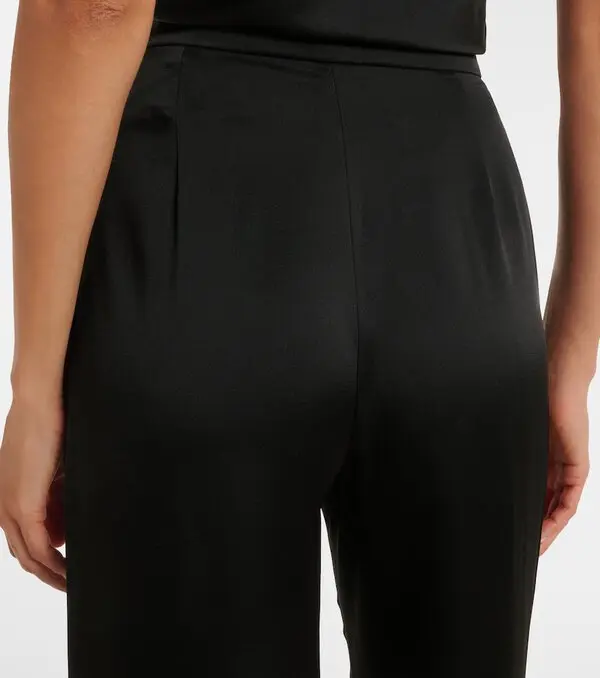 Max Mara Crêpe Satin Wide-leg Pants - Black