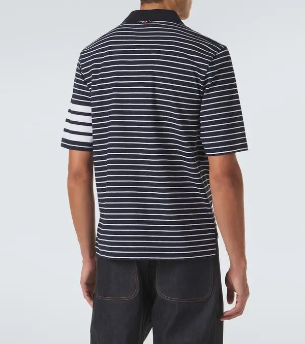 Thom Browne 4-bar Striped Cotton Polo Shirt