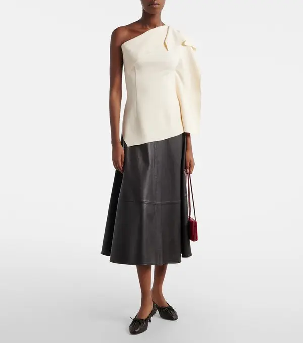 HERBERT LEVINE Gather Around Ruched Leather Pumps