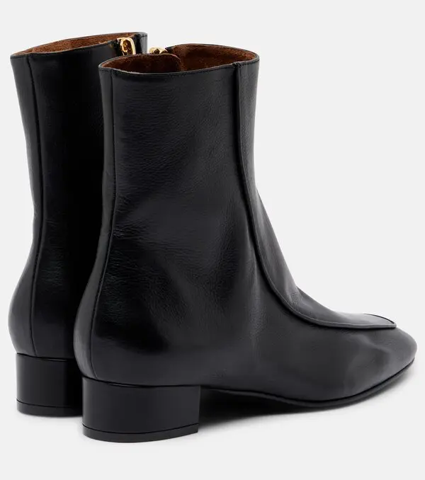 HERBERT LEVINE Shadow Ban Leather Ankle Boots - Black