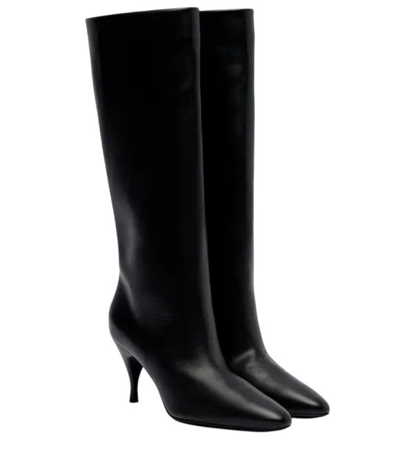 HERBERT LEVINE Silhouette Leather Knee-high Boots - Black