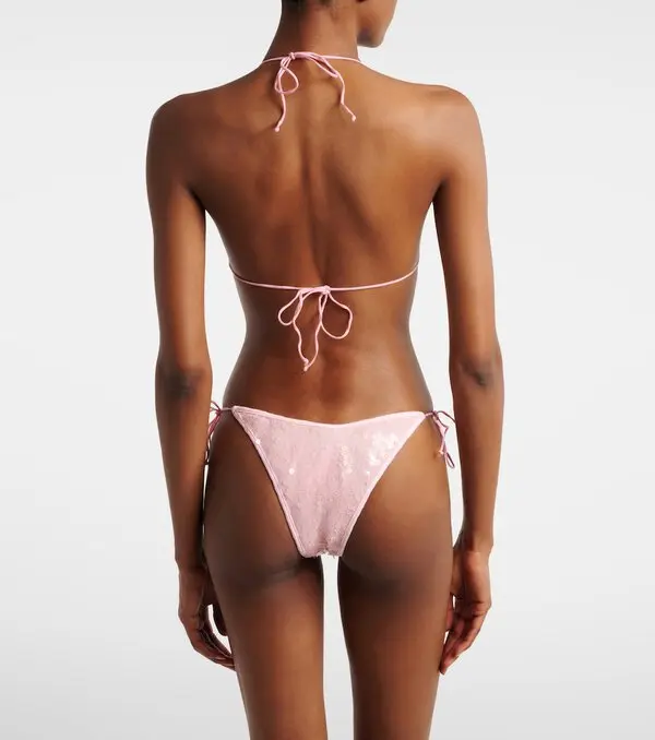 Oseree Sequined Bikini Set - Pink