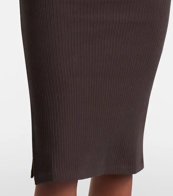 Loewe Ribbed-knit Cotton-blend Midi Dress
