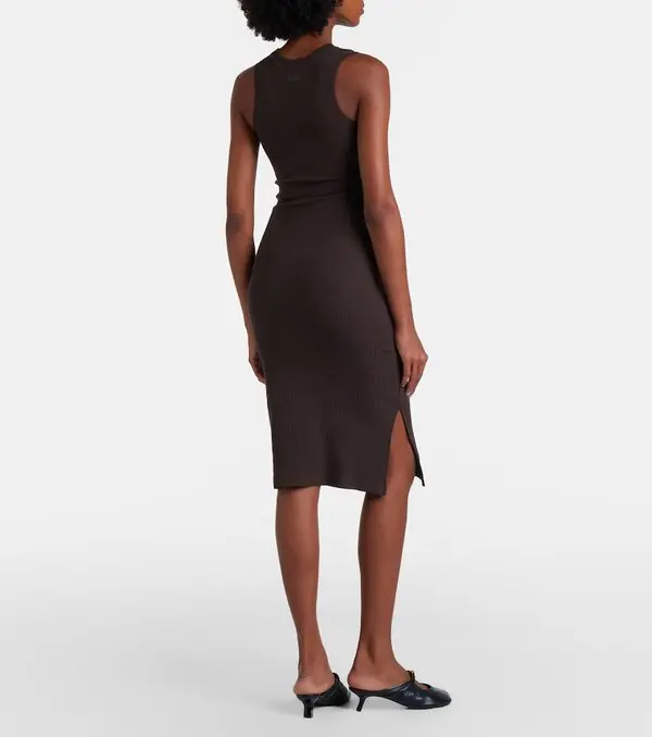 Loewe Ribbed-knit Cotton-blend Midi Dress