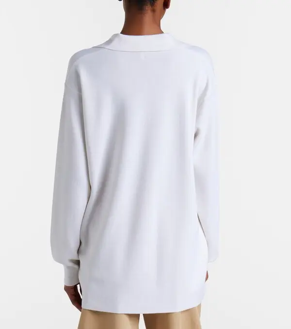 Loewe Double-l Logo Cashmere Blend Polo Sweater