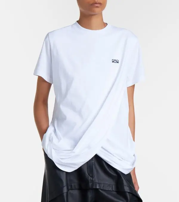 Loewe Double L Draped Cotton T-shirt