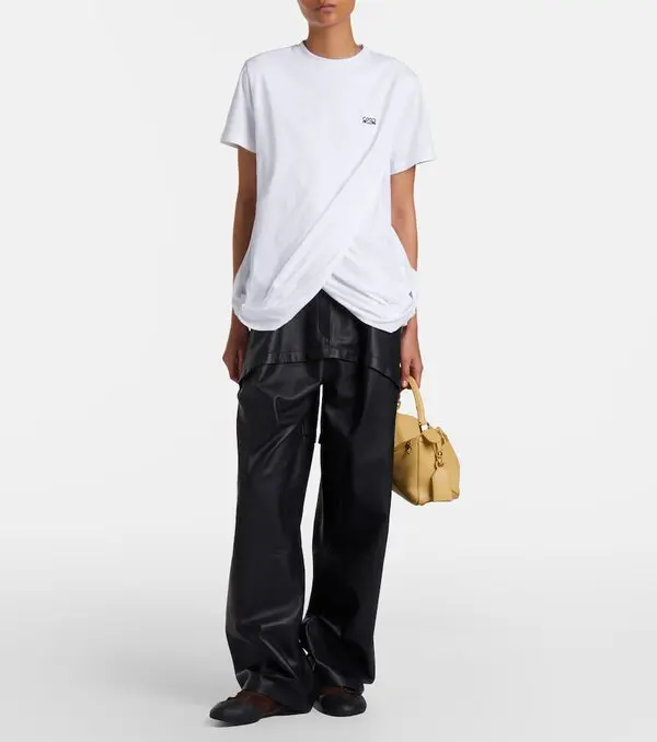 Loewe Double L Draped Cotton T-shirt