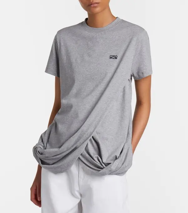 Loewe Double L Draped Cotton Jersey T-shirt